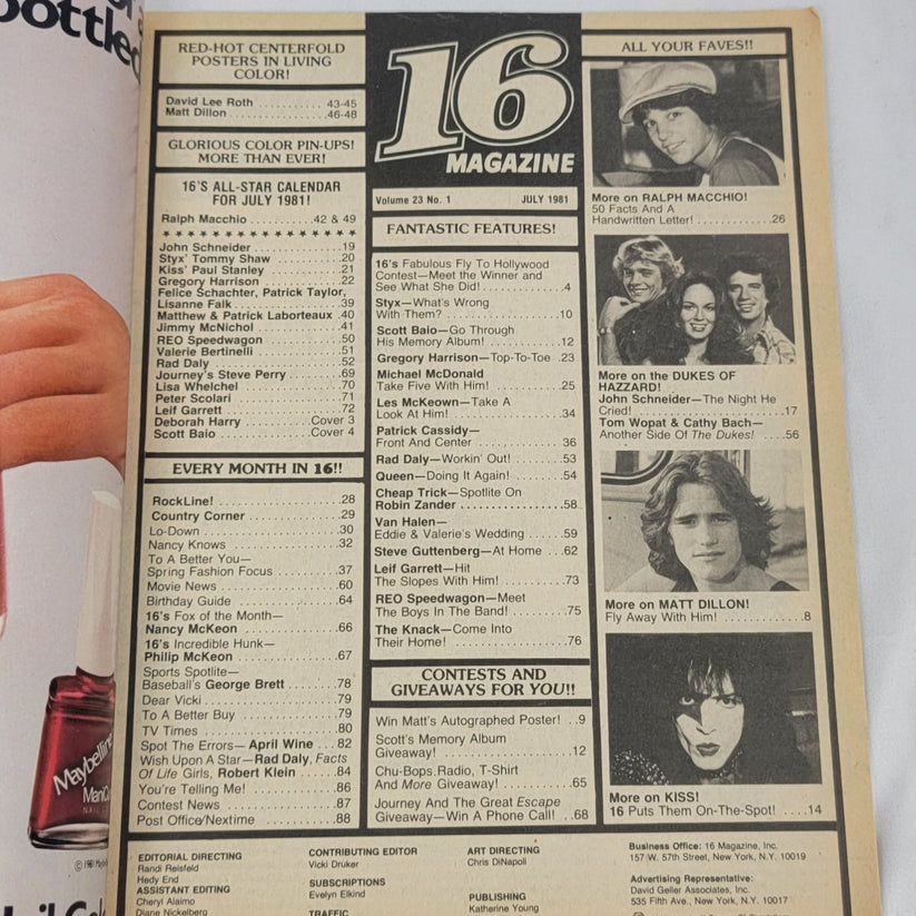 16 Magazine, July 1981 – Lost Sheep Collectibles